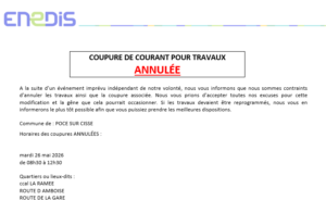 ENEDIS - ANNULÉ - Avis de coupure de courant pour travaux - le 26 mai ...